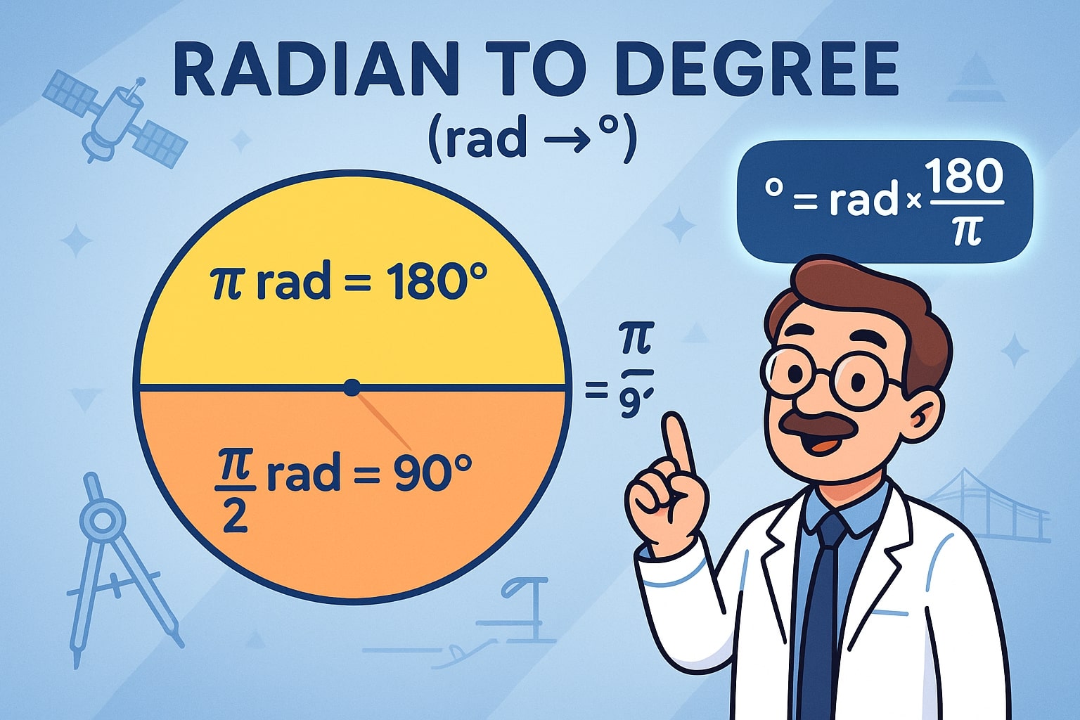 Radiant-zu-Grad-Umrechner - JetCalculator