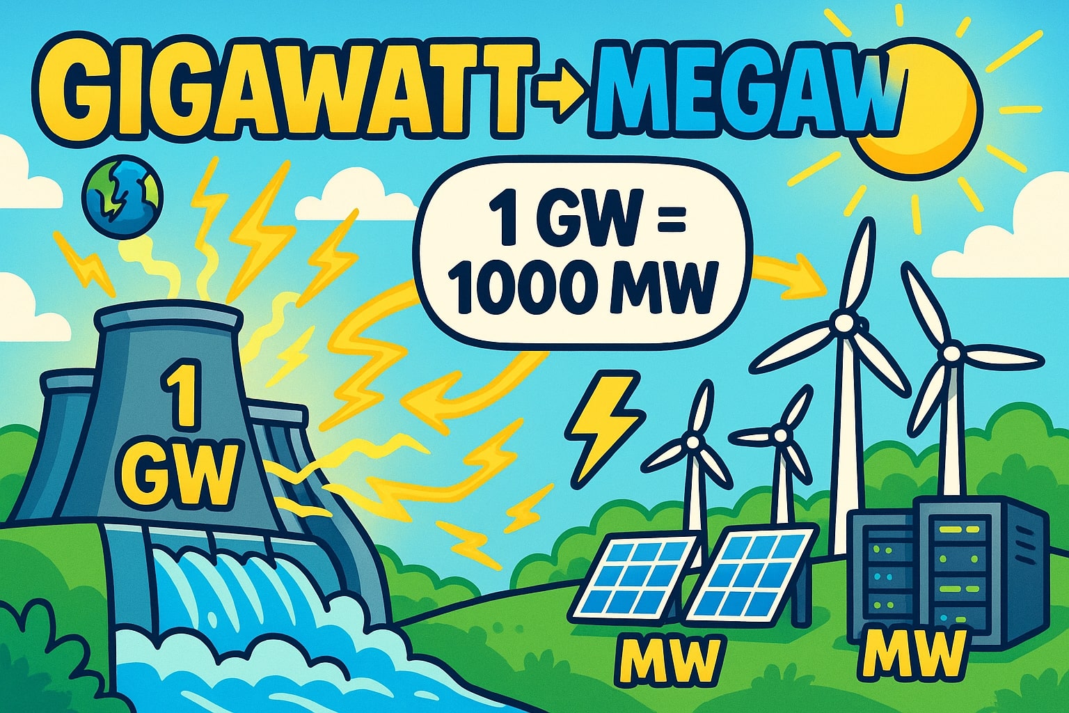 Gigawatt-zu-Megawatt-Rechner - JetCalculator